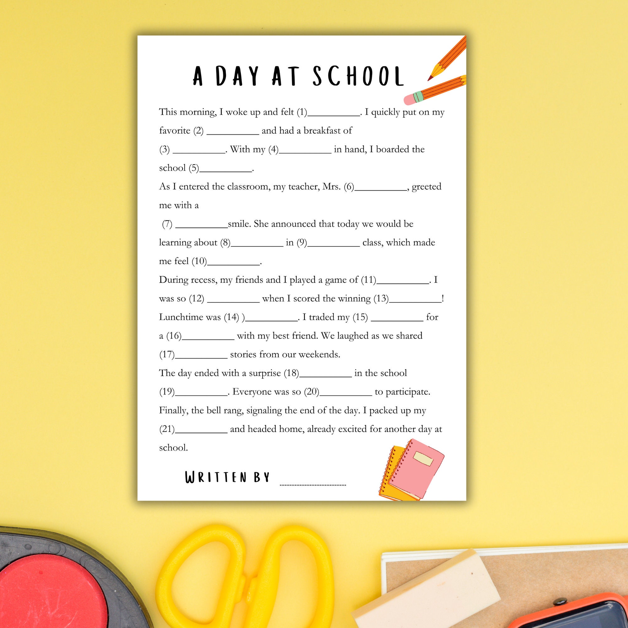 Mad Libs for Kids Classroom Game Classroom Activity Printable Classroom ...