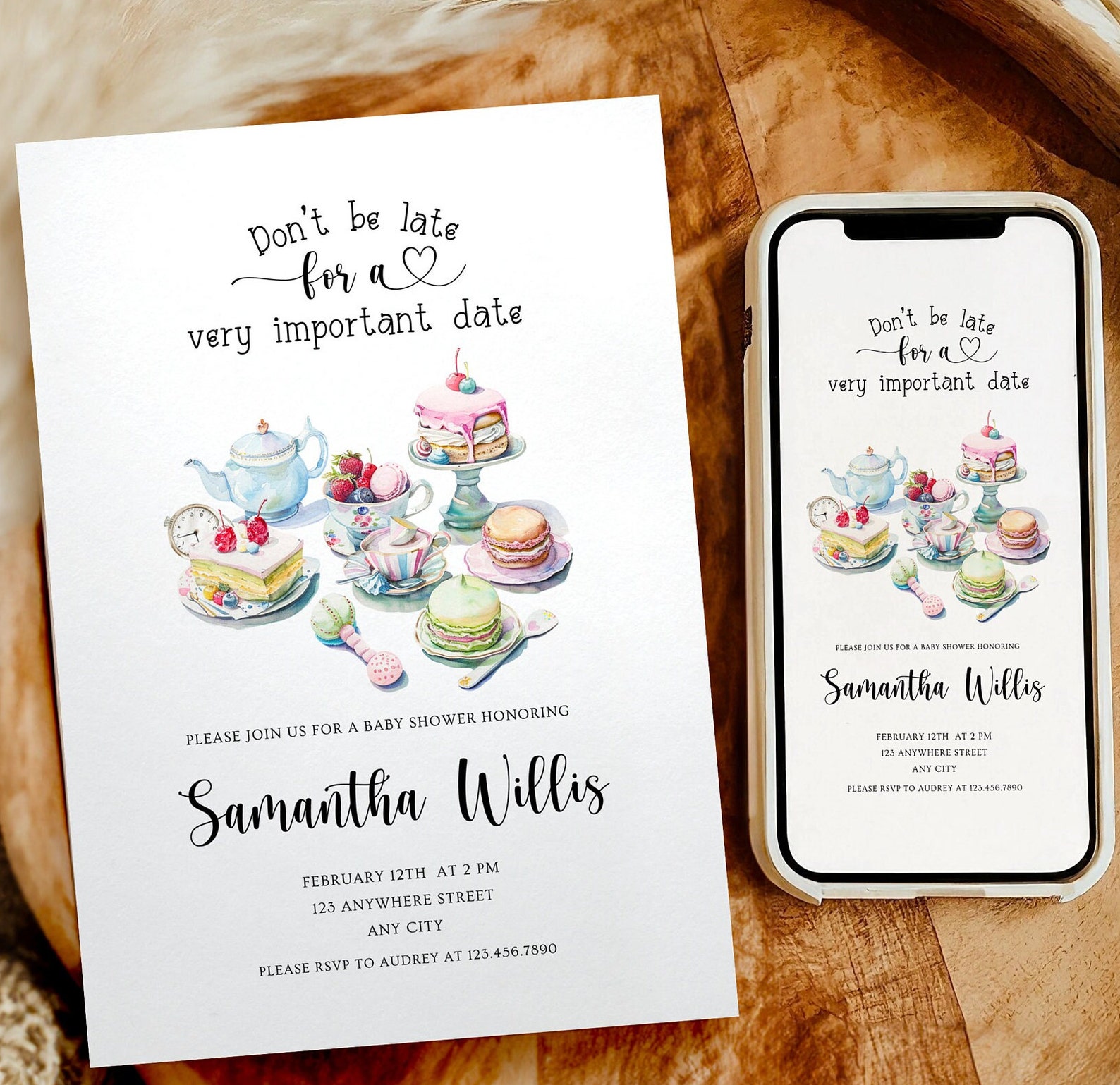 Alice Baby Shower Invitation Alice Baby Shower Invite Editable Alice in ...