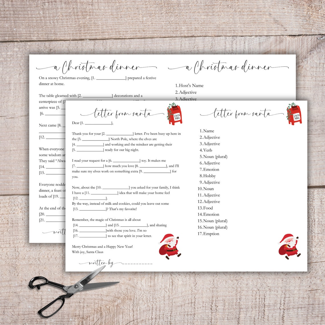 Mad Libs Christmas Mad Libs Christmas Party Game Bulk Mad Libs ...