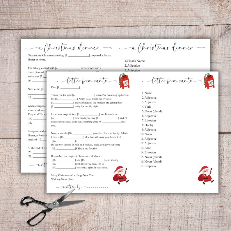 Mad Libs Christmas Mad Libs Christmas Party Game Bulk Mad Libs ...