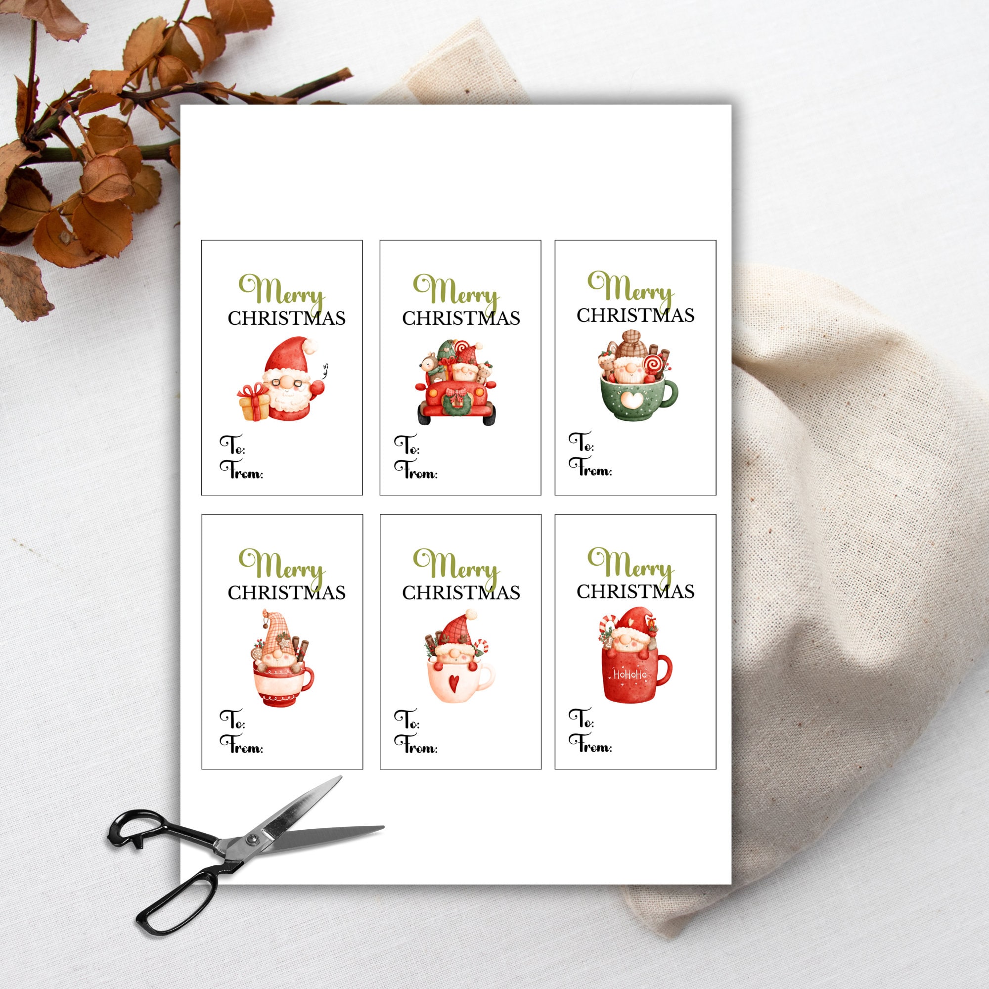 Christmas Gift Tags Printable Christmas Gift Tags Paper Gift Tags ...