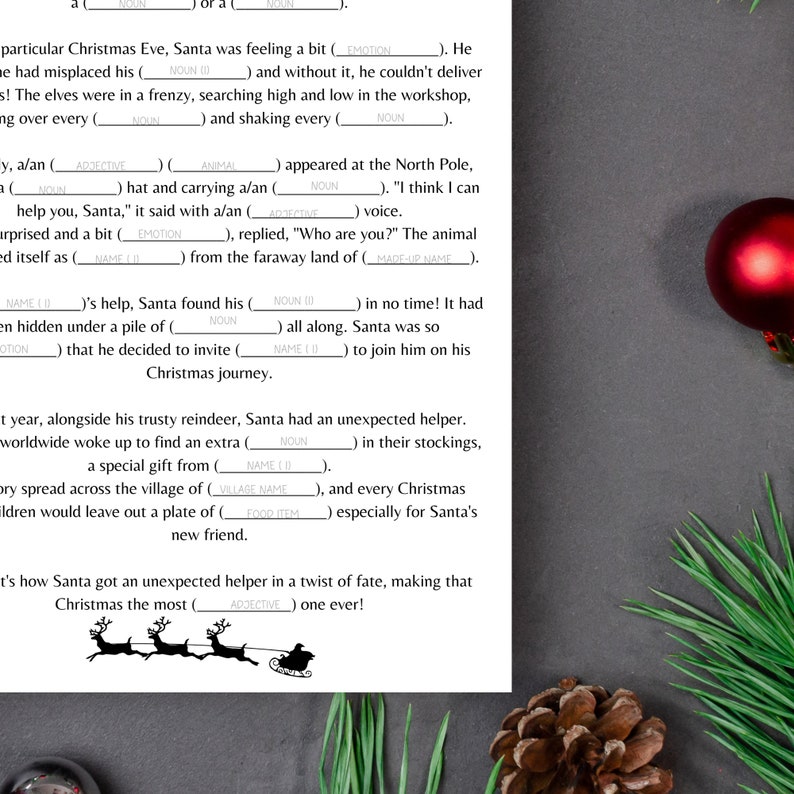 Christmas Mad Libs Christmas Games Kids Holiday Games Printable Games ...