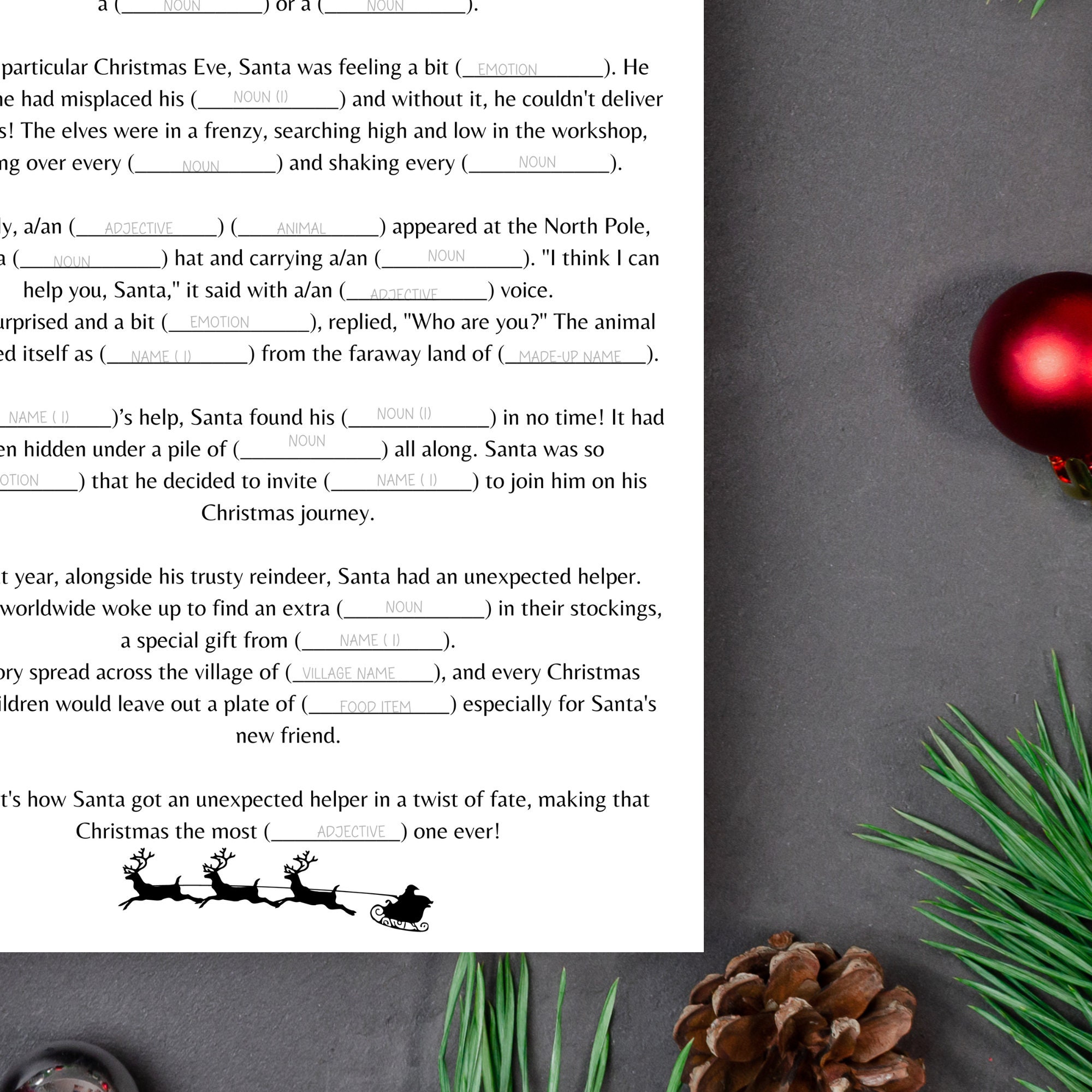 Christmas Mad Libs Christmas Games Kids Holiday Games Printable Games ...