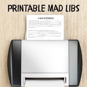 Superhero Mad Libs Printable Funny Mad Libs for Kids and Adults Fun ...