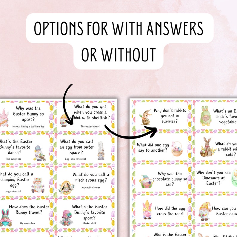 Easter Jokes Printable Easter Riddles Kids Lunchbox Notes Easter Notes ...