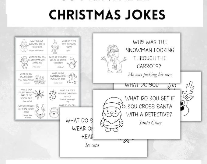 PRINTABLE Christmas Cracker Jokes // DIY Cracker Jokes // A4 Format ...