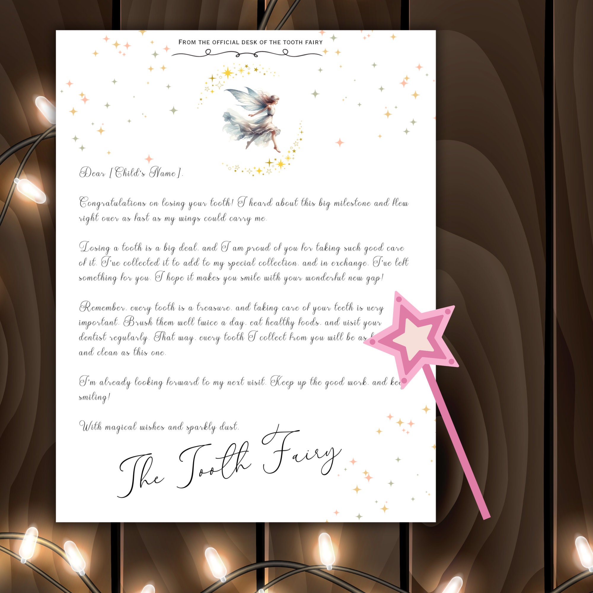 Tooth Fairy Letter Letter From Tooth Fairy Tooth Fairy Note Tooth Fairy ...