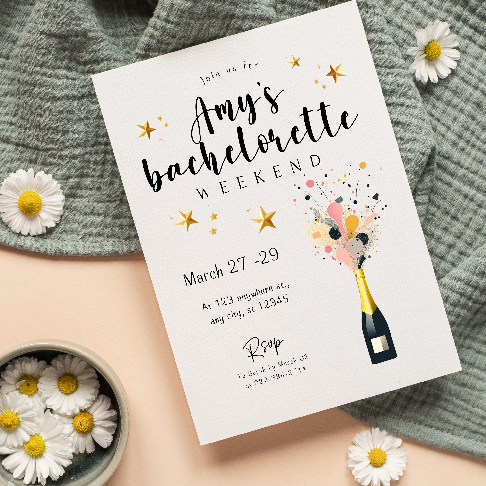 Editable Bachelorette Party Invitation Bachelorette Weekend Invitation ...