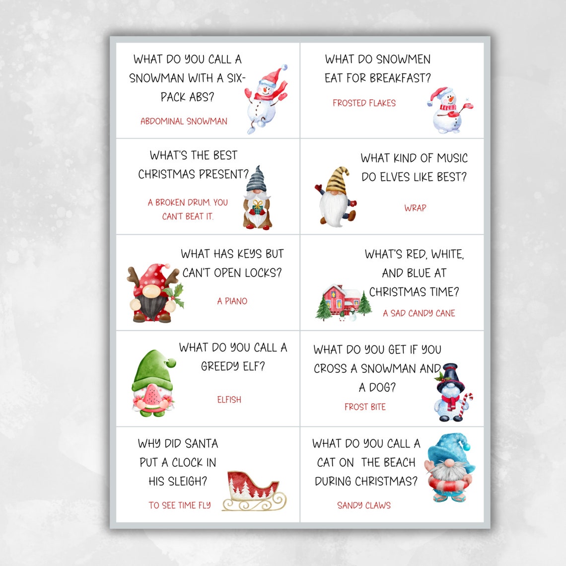 Christmas Advent Countdown Joke Advent Cards Christmas Puns Christmas ...
