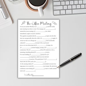 Office Mad Libs Office Games Office Games Printable Printable Office ...