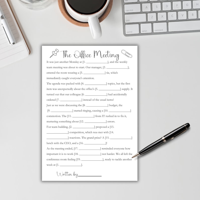 Office Mad Libs Office Games Office Games Printable Printable Office ...