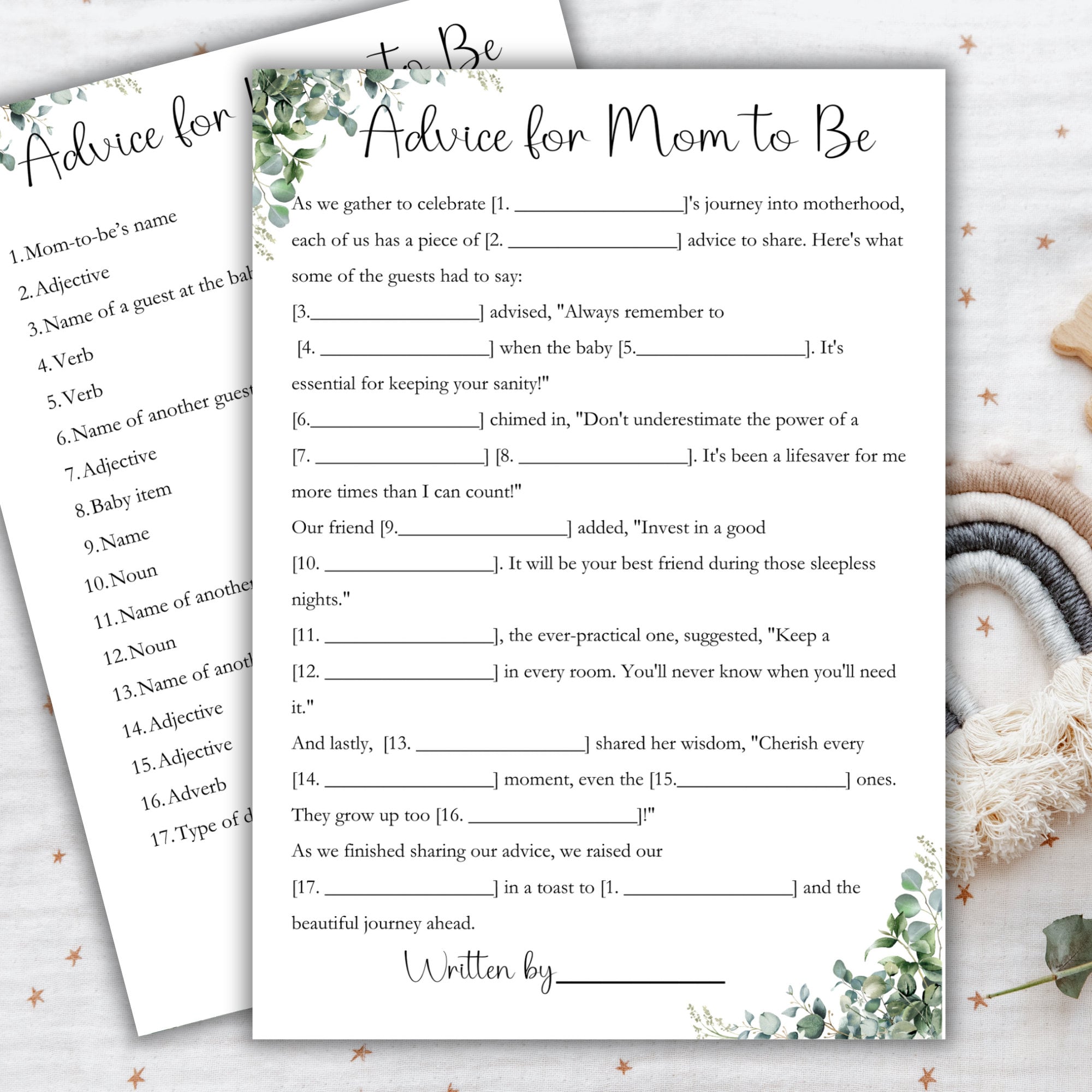 Baby Shower Mad Libs Baby Shower Games Baby Shower Mad Lib Funny Baby ...