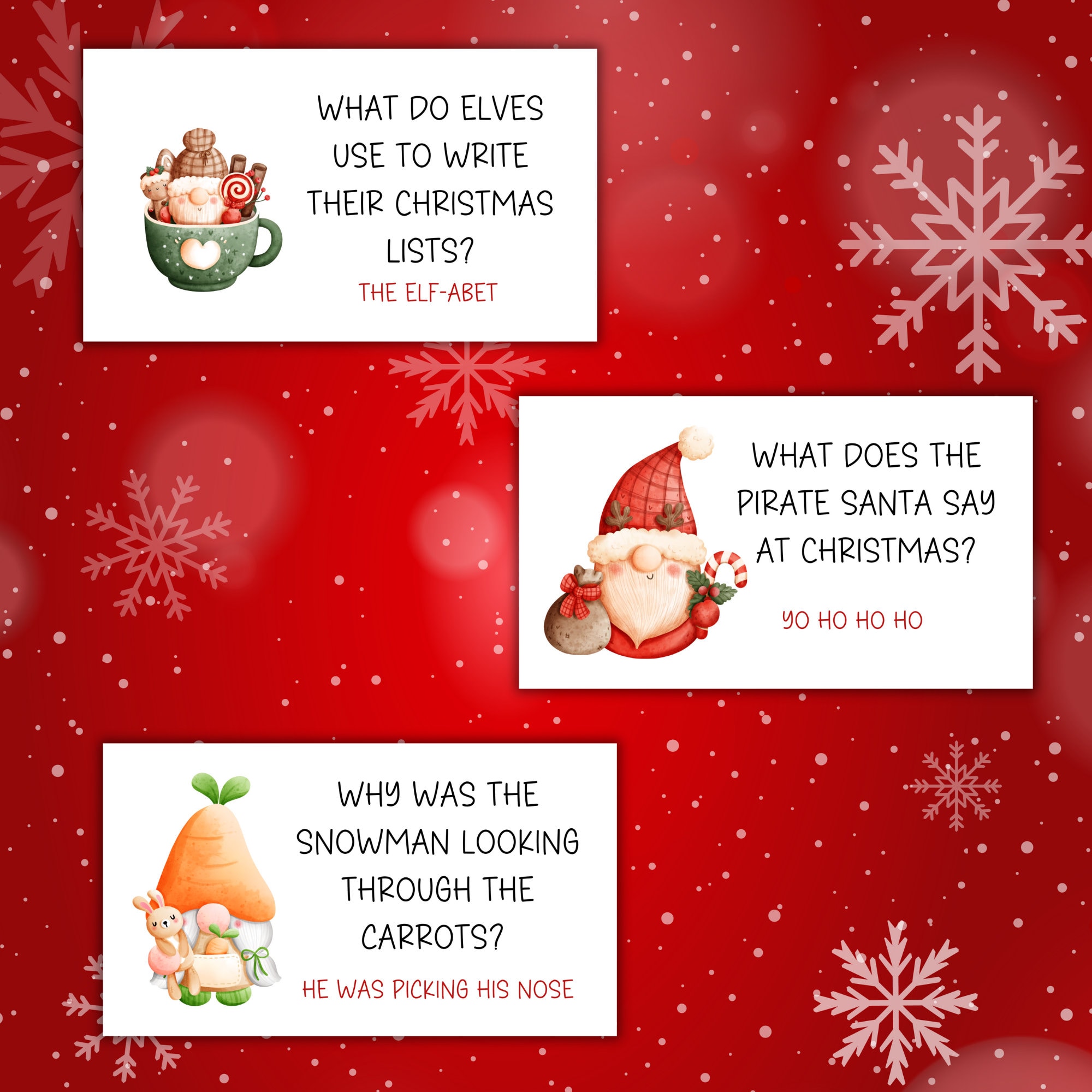 Christmas Advent Countdown Joke Advent Cards Christmas Puns Christmas ...