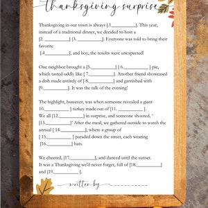 Mad Libs Game Three Thanksgiving Games Printable Printable Thanksgiving ...