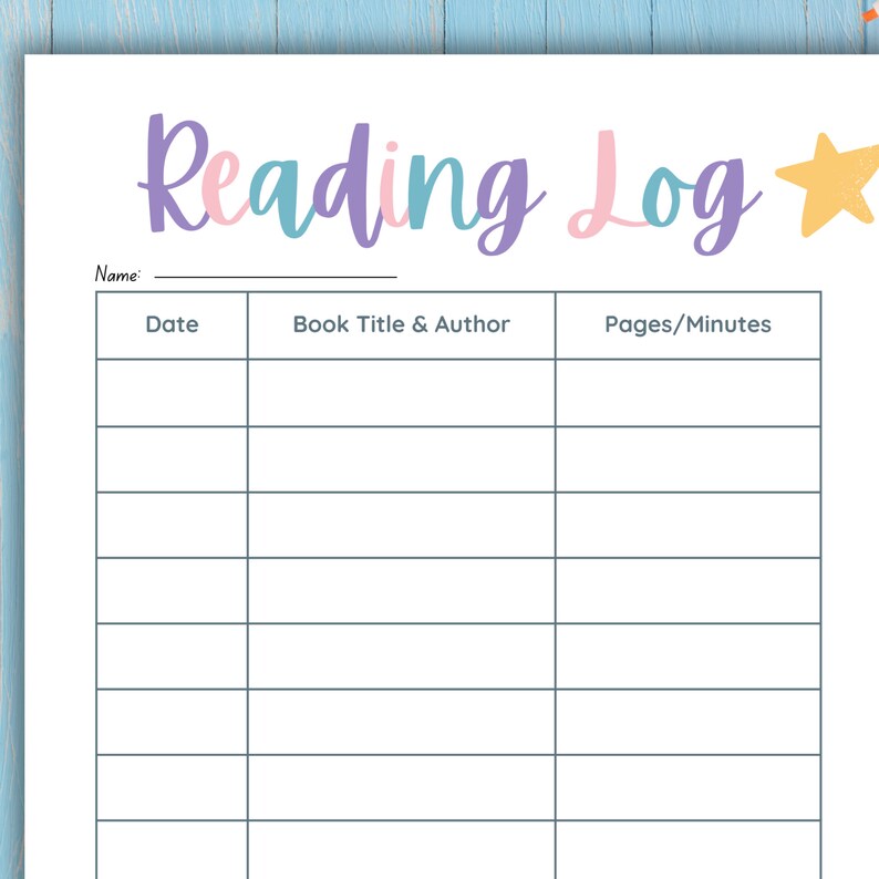 Reading Log Book Tracker for Kids Reading Log PNG Reading Chart ...