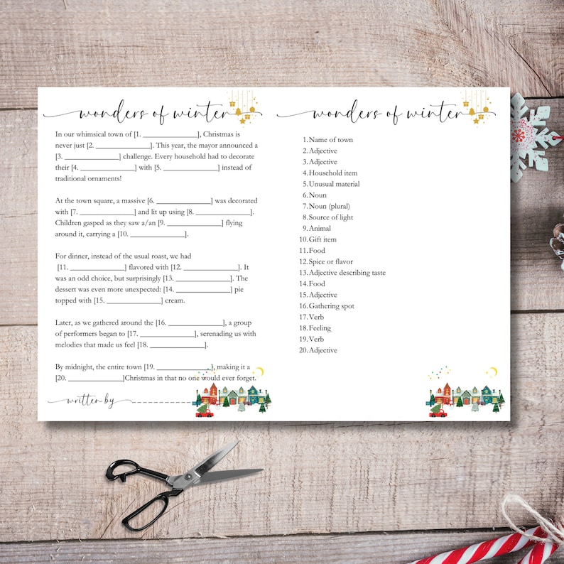 Mad Libs Christmas Holiday Mad Libs Christmas Games Printable Christmas ...