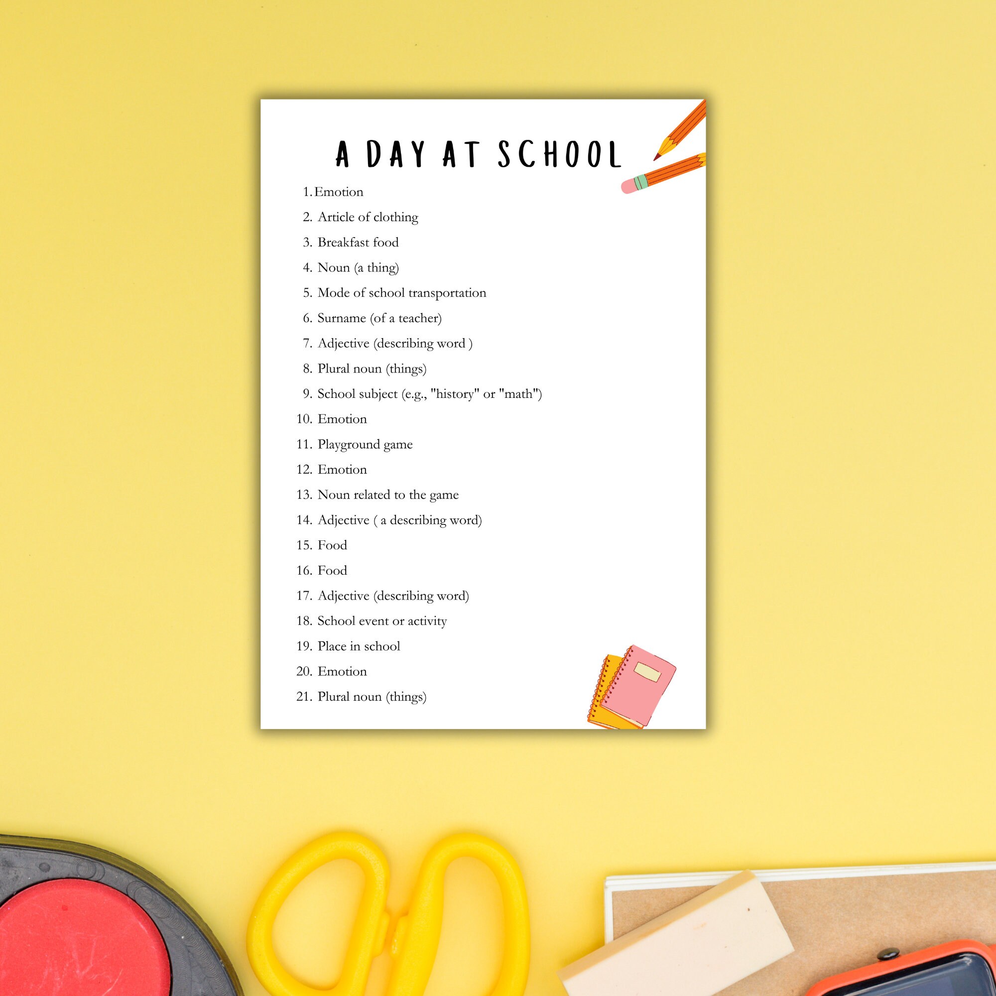 Mad Libs for Kids Classroom Game Classroom Activity Printable Classroom ...