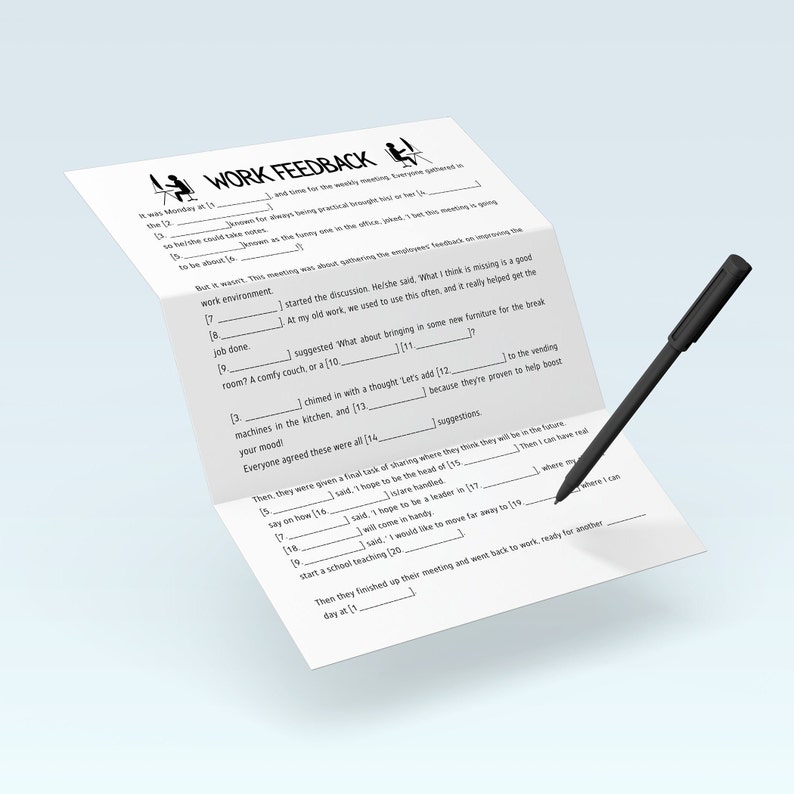 Mad Libs for Work Funny Office Mad Lib Office Mad Libs Printable Office ...