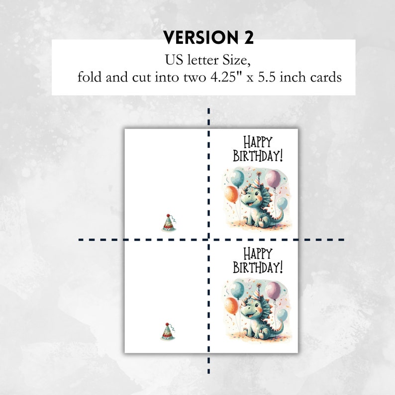 Dinosaur Birthday Card Downloads Dinosaur Card Printable Dinosaur ...