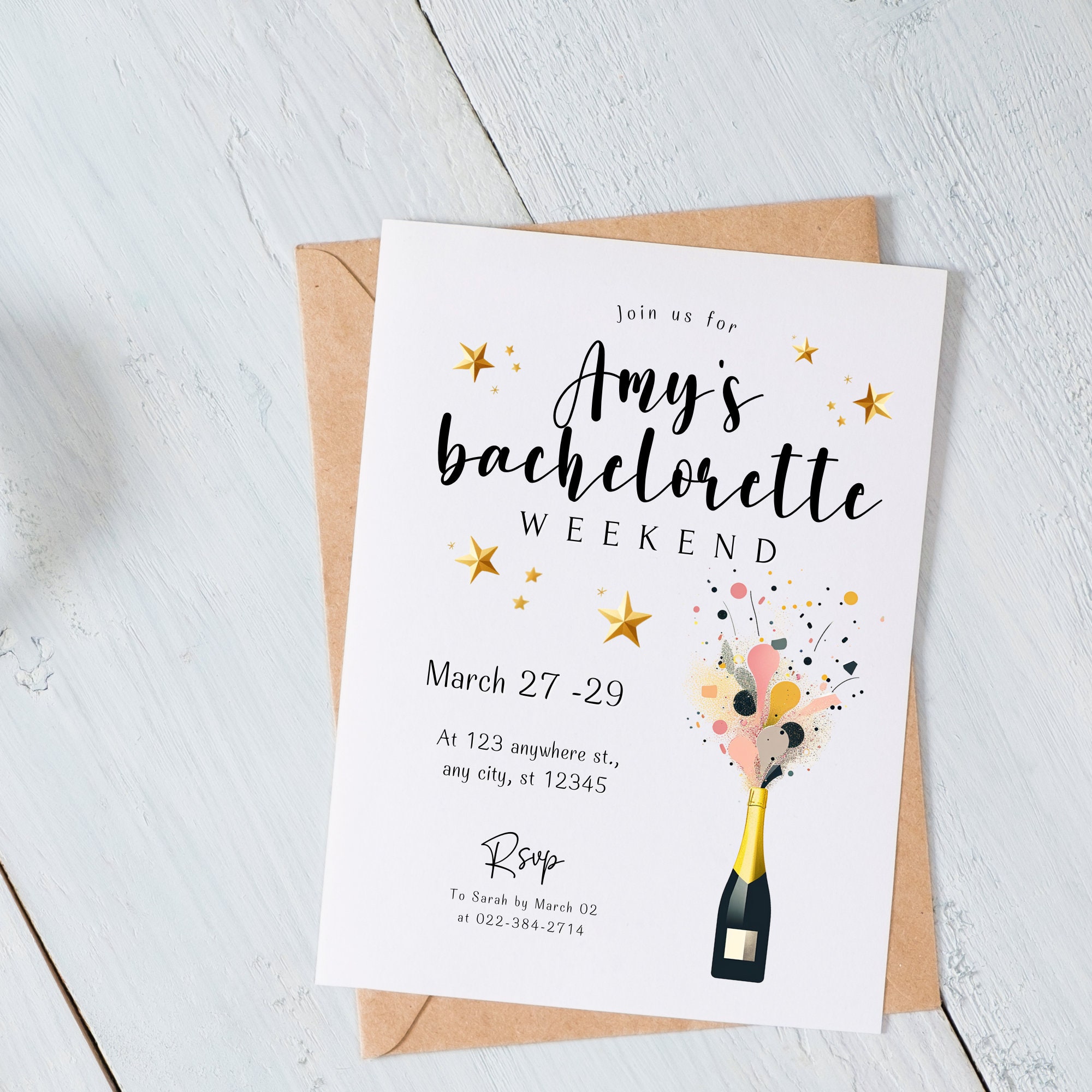 Editable Bachelorette Party Invitation Bachelorette Weekend Invitation ...