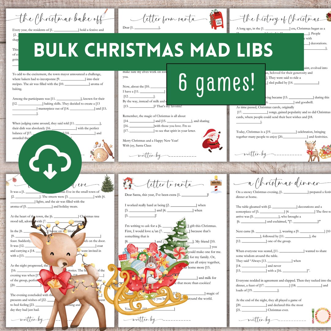 Mad Libs Christmas Mad Libs Christmas Party Game Bulk Mad Libs ...