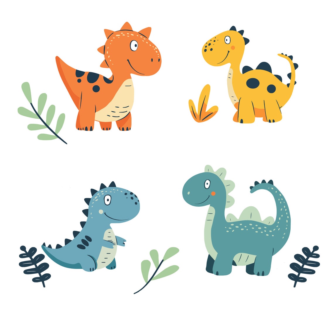 Cute Dinosaur SVG Bundle Dinosaur Cut Files Dinosaur Clip Art Editable ...