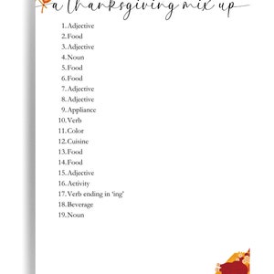 Mad Libs Game Three Thanksgiving Games Printable Printable Thanksgiving ...