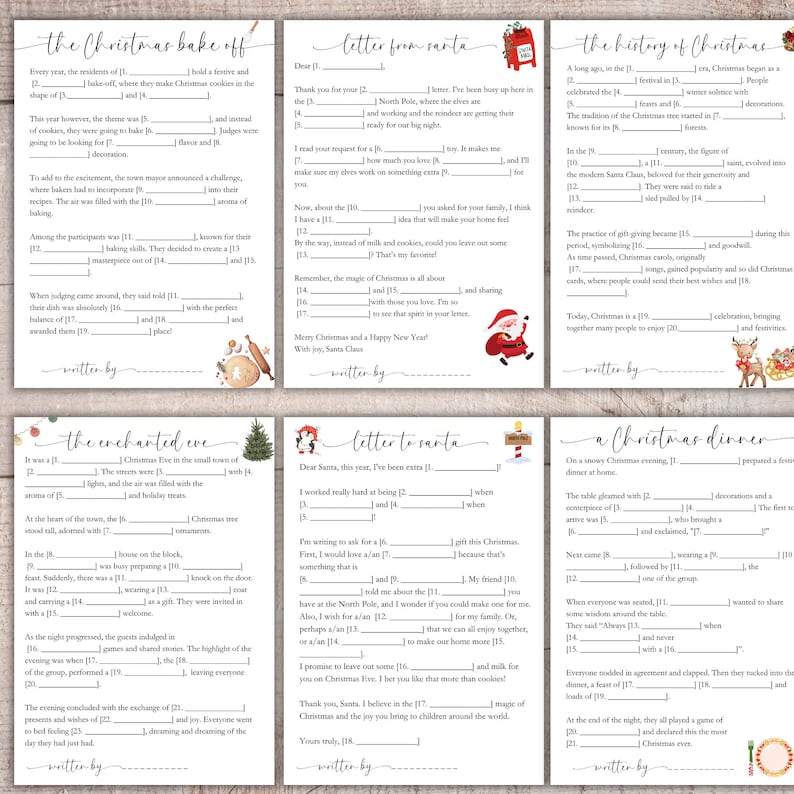 Mad Libs Christmas Mad Libs Christmas Party Game Bulk Mad Libs ...