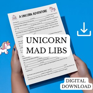 Unicorn Mad Libs Printable Family Game Fun Family Holiday Game Activity ...