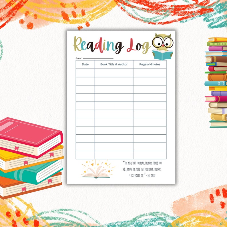 Book Tracker for Kids Reading Chart Printable Kids Reading Log School ...