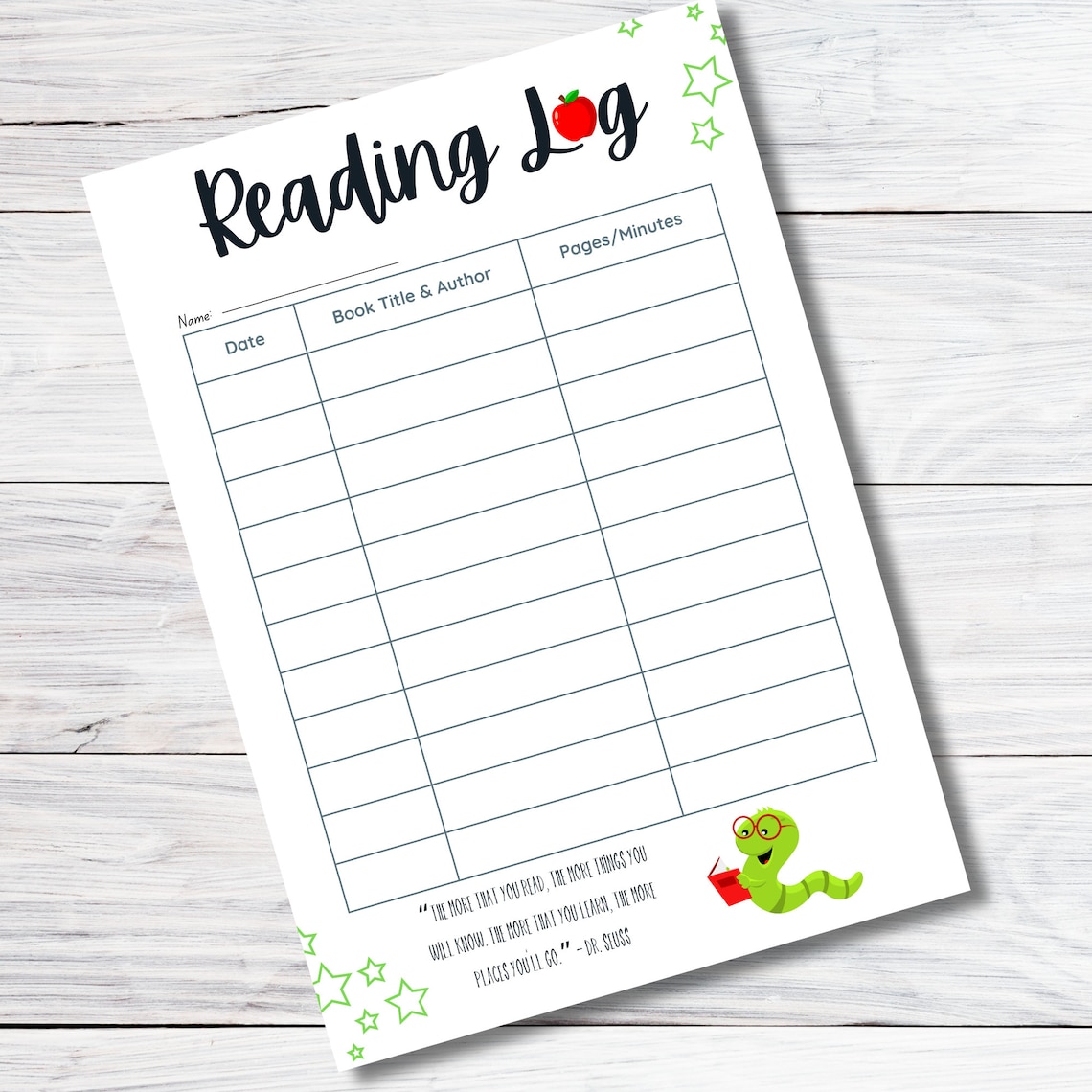 Reading Log Reading Log Printable Kids Reading Log School Reading Log ...
