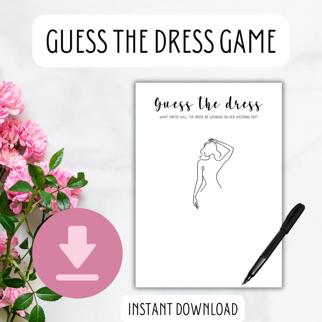 Guess the Dress Guess the Dress Game Bridal Game Bridal Shower Game ...