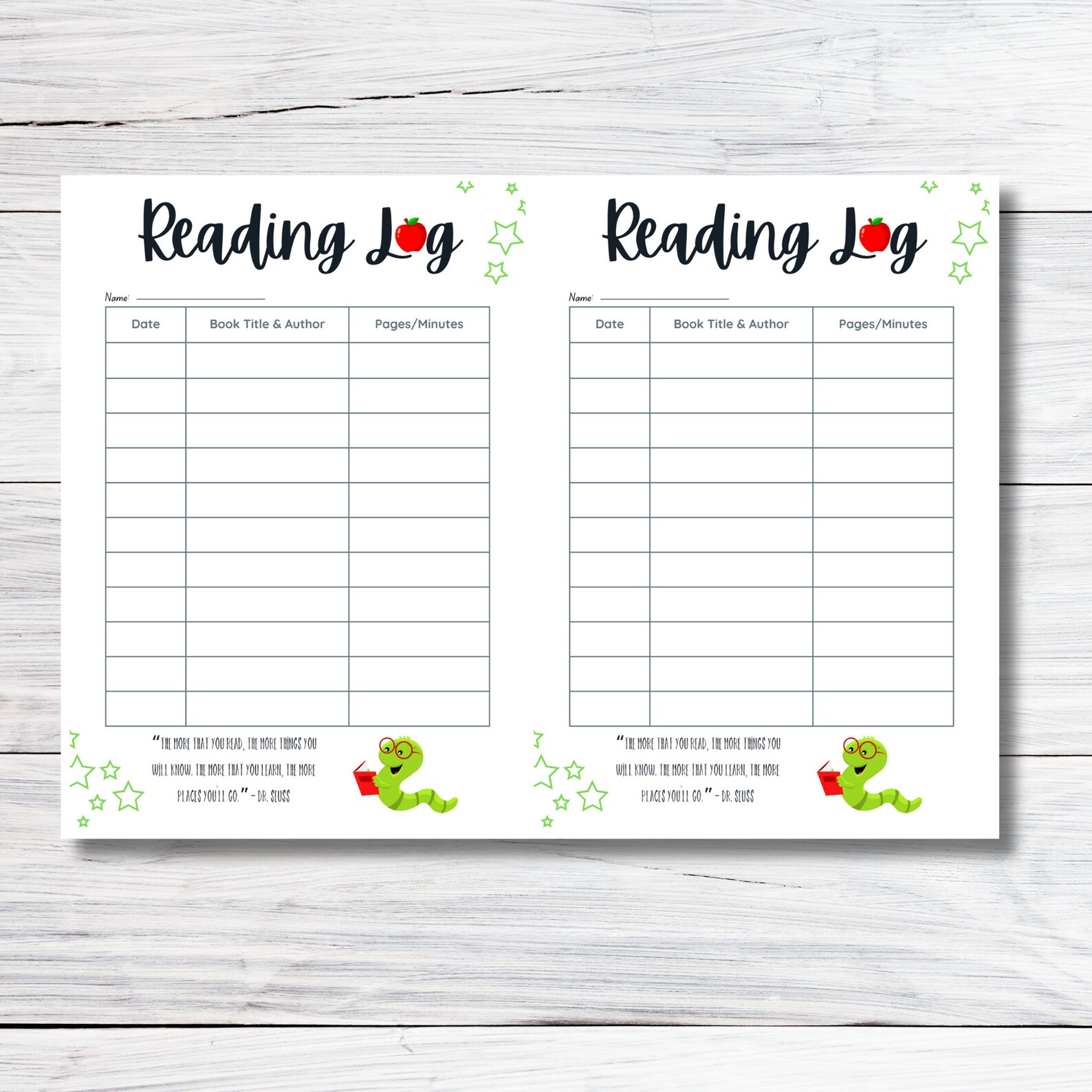 Reading Log Reading Log Printable Kids Reading Log School Reading Log ...