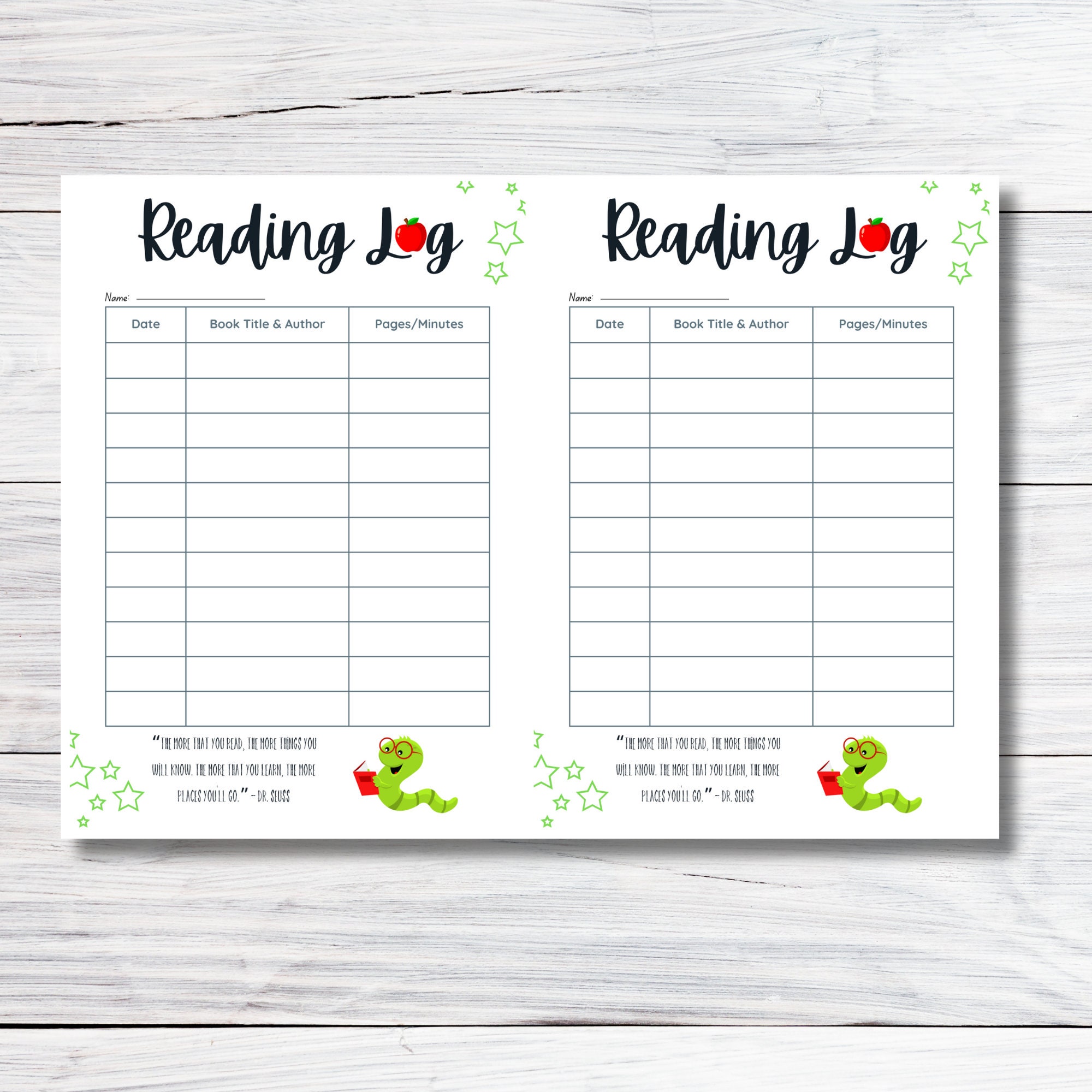 Reading Log Reading Log Printable Kids Reading Log School Reading Log ...