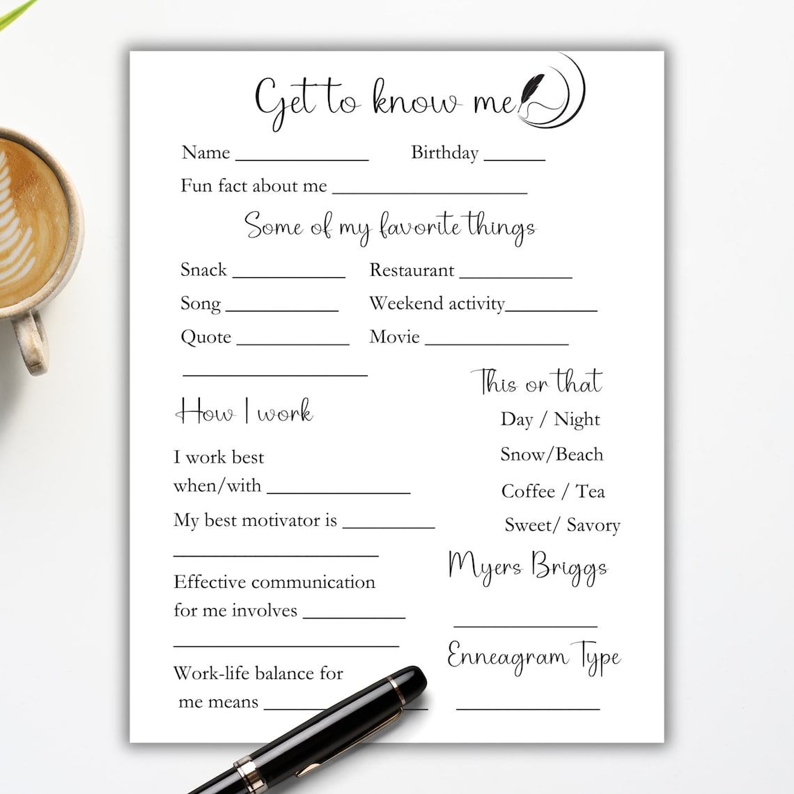 Coworker Questions Printable Coworker Printable Office Activities ...