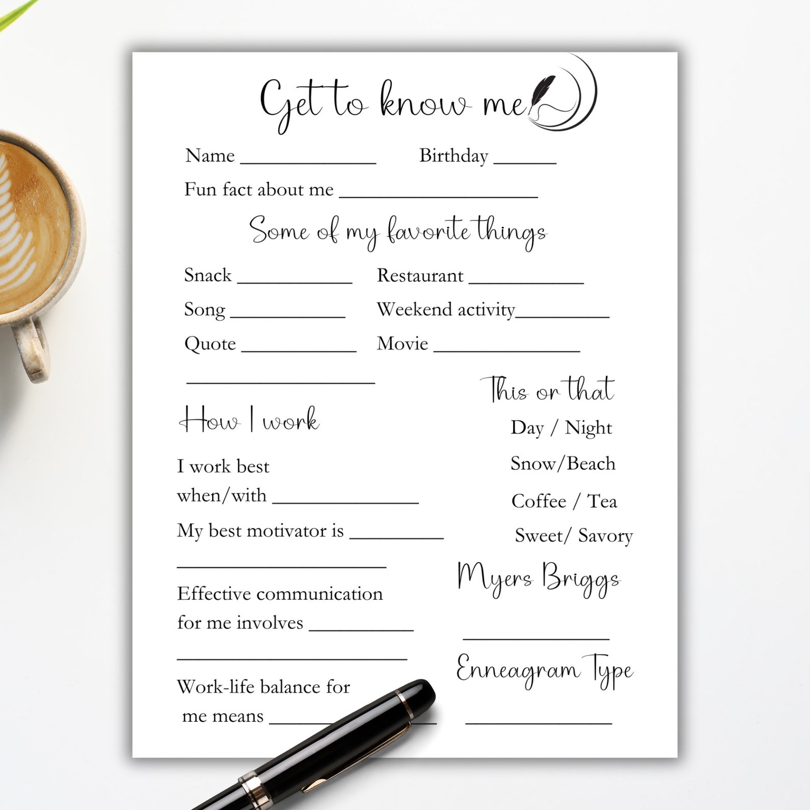 Coworker Questions Printable Coworker Printable Office Activities ...