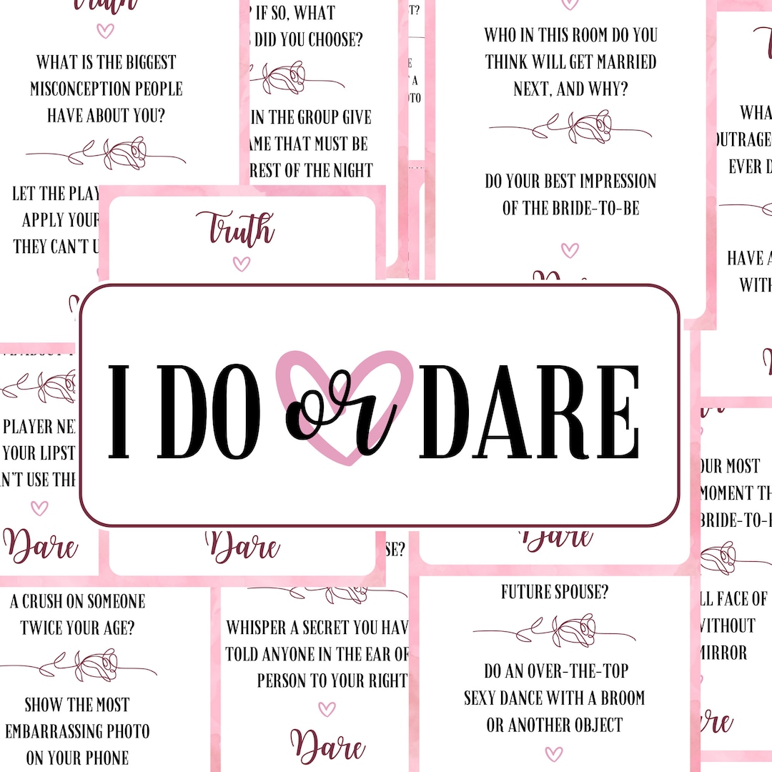 Truth or Dare Truth or Dare Printable Bachelorette Game Bachelorette ...