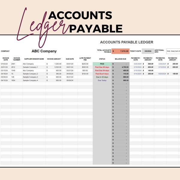 Vendor Ledger - Etsy