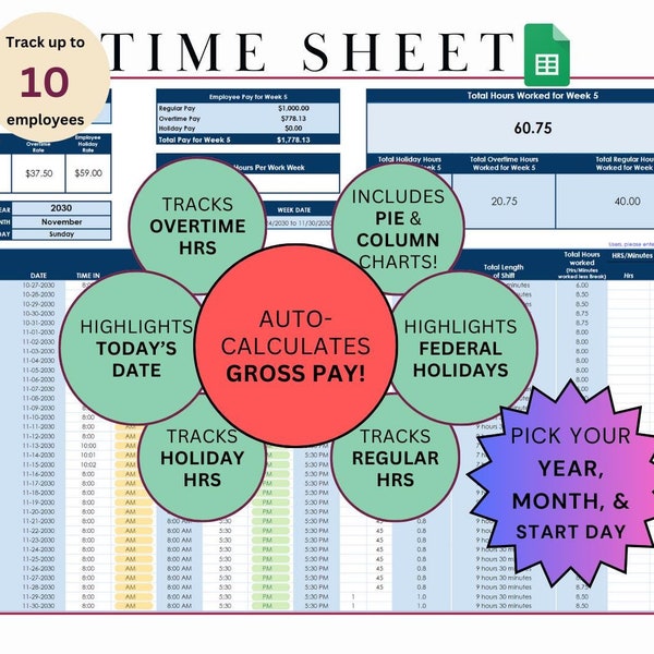 Timesheet Entry Sheet - Etsy