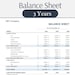 Three-year Balance Sheet Template: Business Assets and Liabilities ...