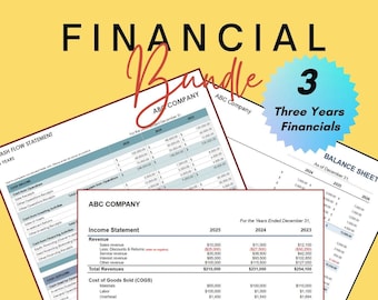 Financial Statements Bundle | Balance Sheet | Income Statement | Cash ...