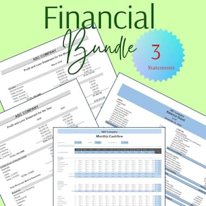 Financial Statements Bundle, Income Statement, Balance Sheet, Profit ...