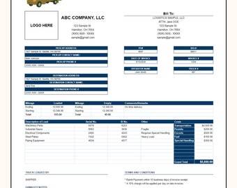 Bill of Lading Template - Etsy