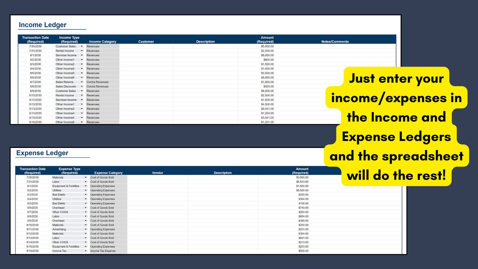 Interactive Monthly, Quarterly and YTD Income Dashboard, Yearly ...