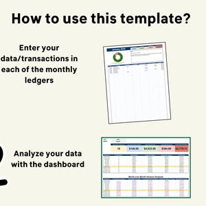 Monthly Accounting Ledger Dashboard: Google Sheets & Excel - Etsy