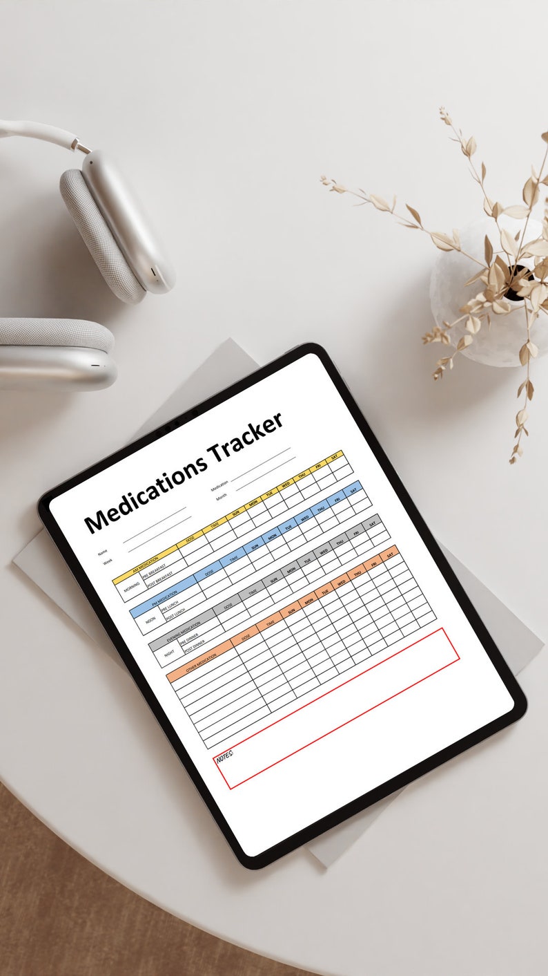 Editable Medication Tracker: Medicine Chart & Supplement Log (fillable PDF) - Etsy