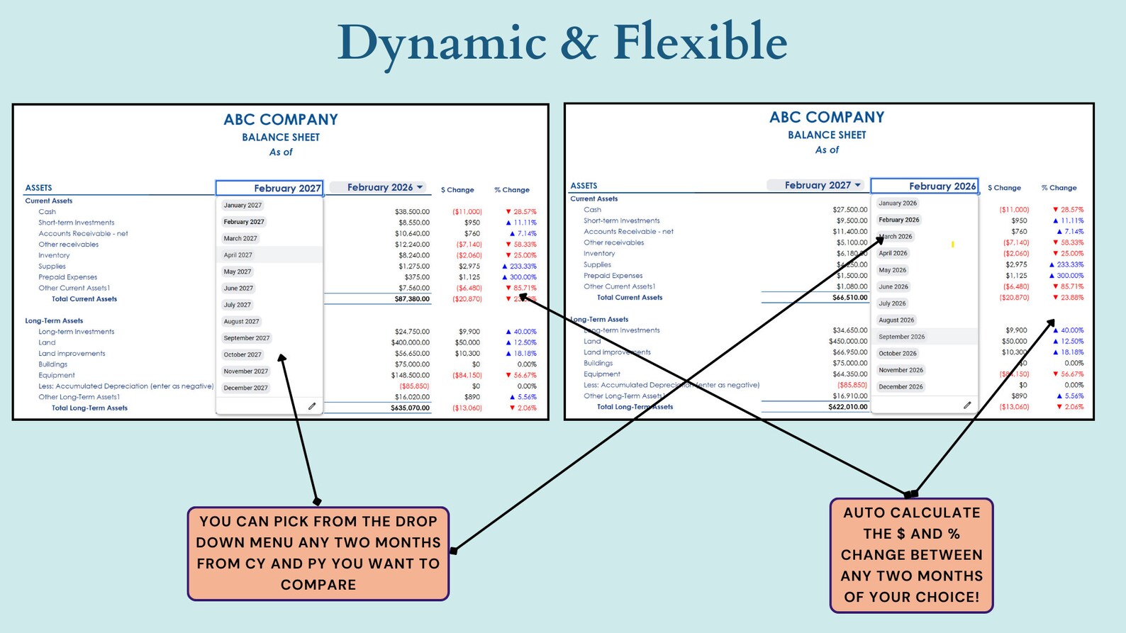 Balance Sheet Template: Year-over-year Comparison (google Sheets ...