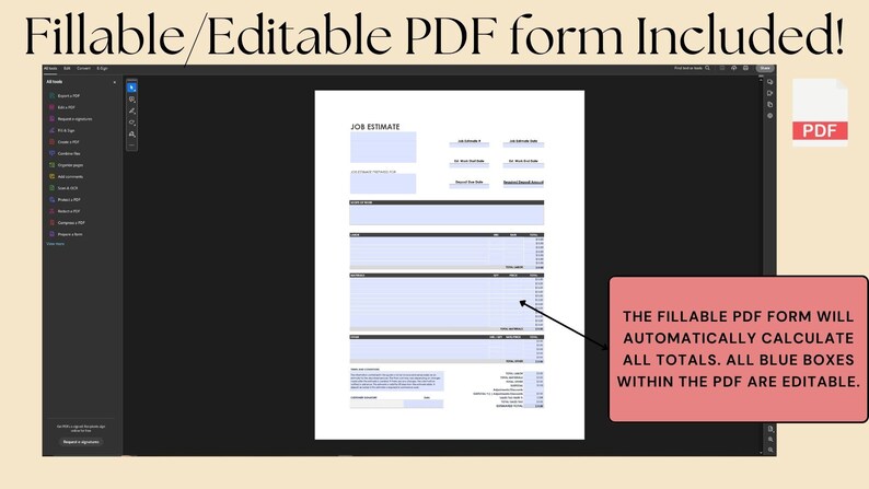 Job Estimate Template, Bid Template, Construction Proposal, Scope of ...