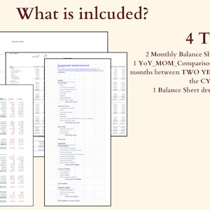 Balance Sheet Template, Monthly Balance Sheet Comparison, Month Over ...