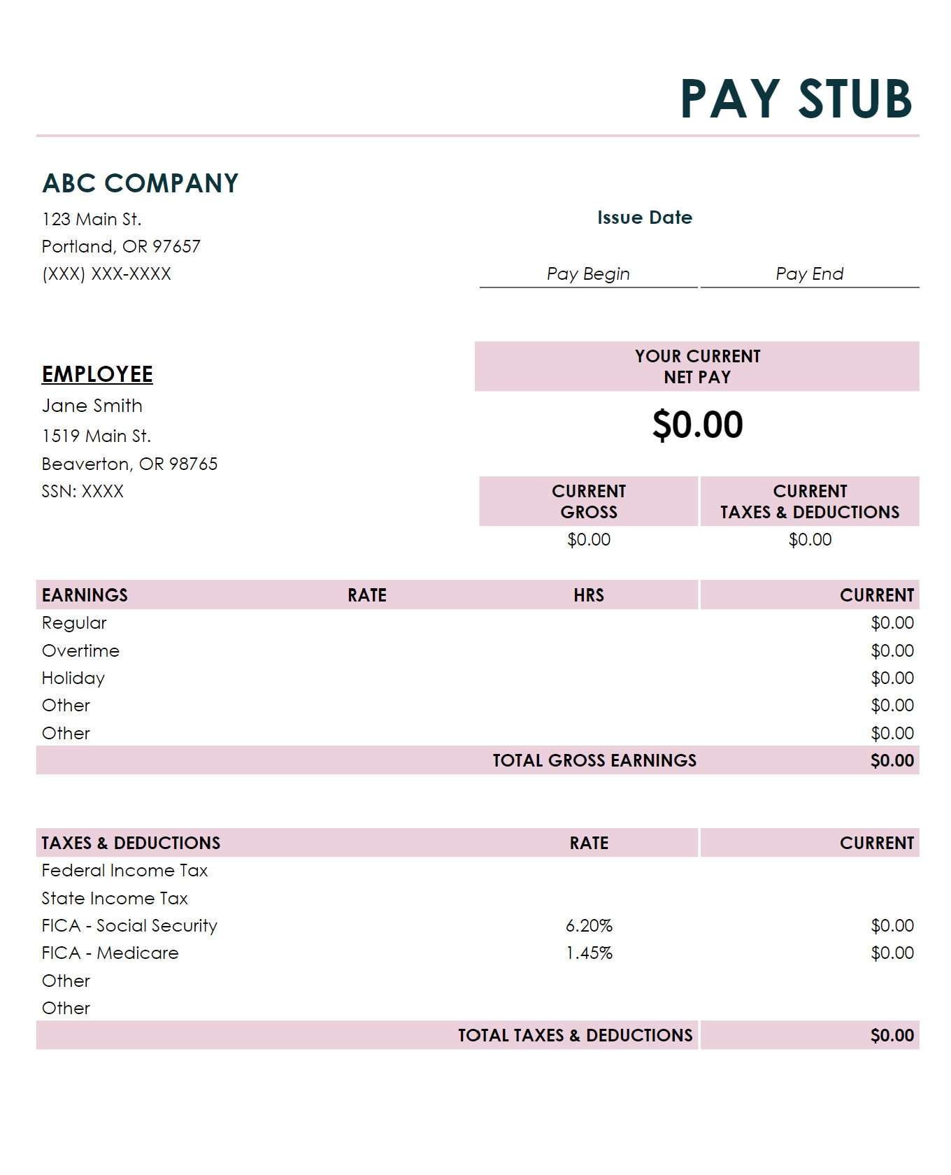 Paystub Template, Earnings Statement, Business Paystub, Editable ...